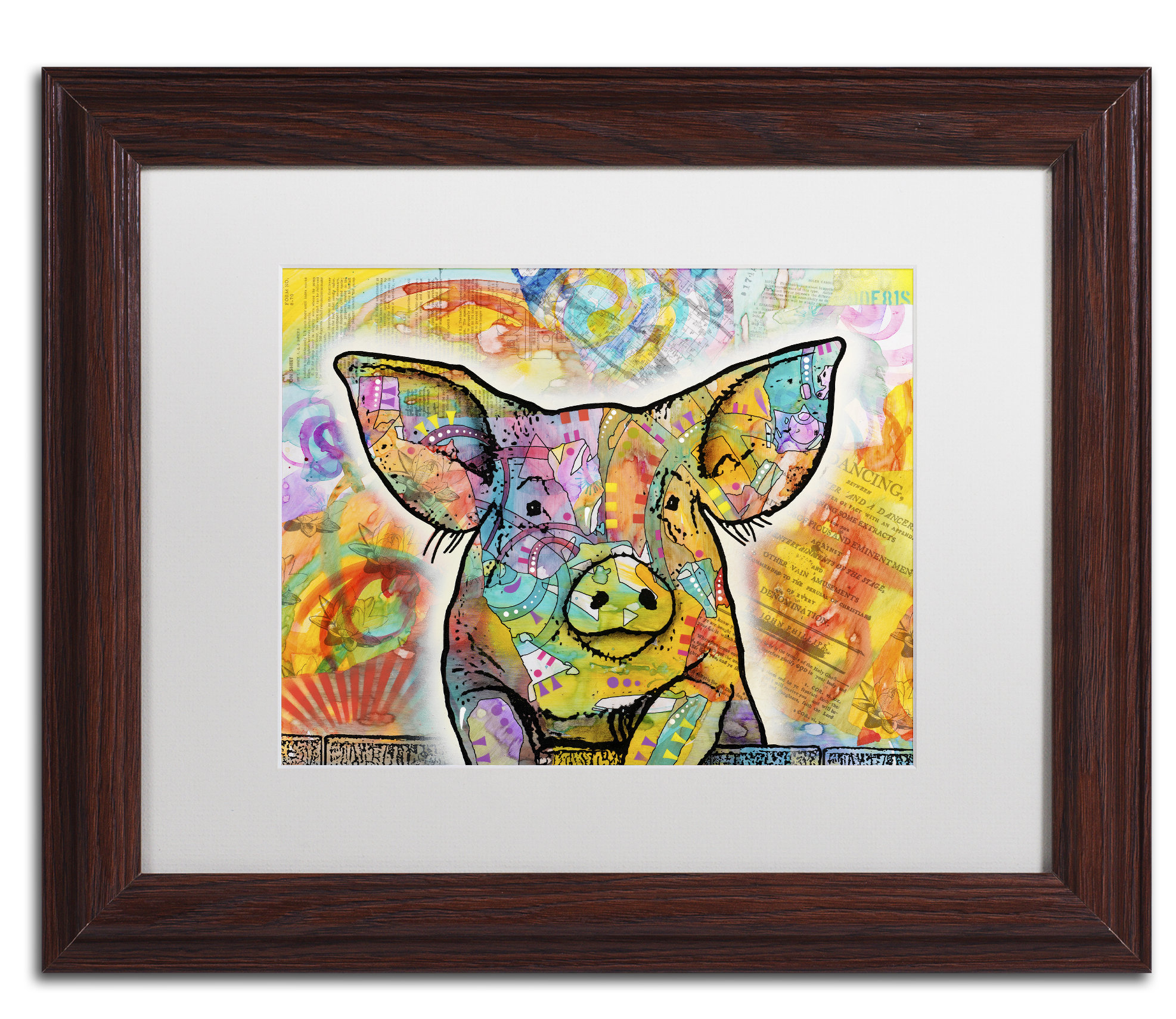 Lark Manor™ 'The Pig' Framed Graphic Art on Canvas | Wayfair